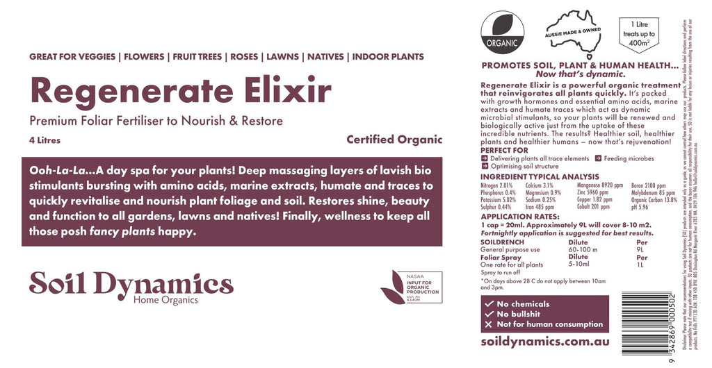 Buy Regenerate Elixir: Organic Liquid Mineral Fertiliser – Soil Dynamics